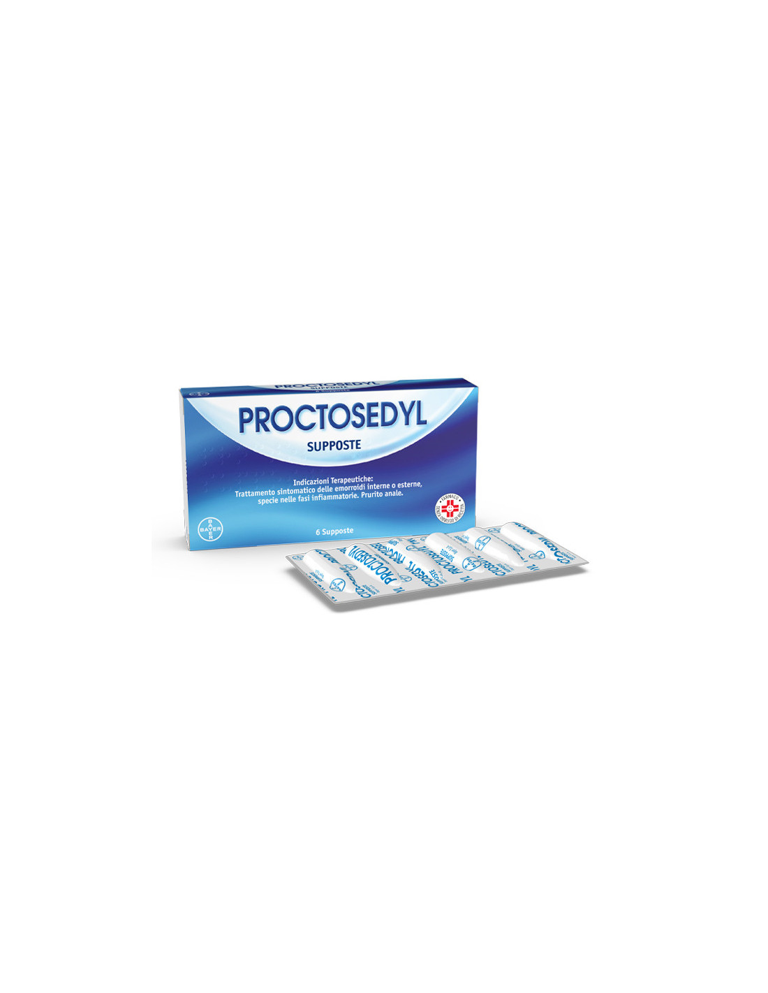 Emorroidi rimedi Proctosedyl 6 supp 5 mg + 50 mg + 10 mg + 0,1 mg ...