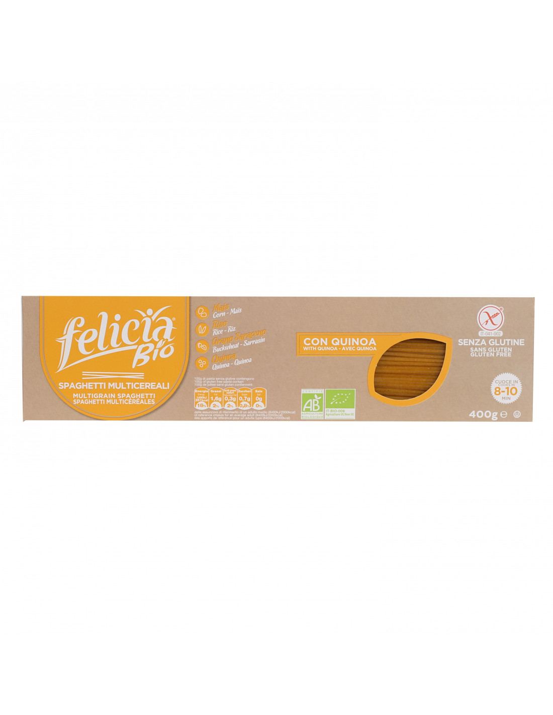 Pasta senza glutine Felicia bio multicereali spaghetti 400 g | Granfarma
