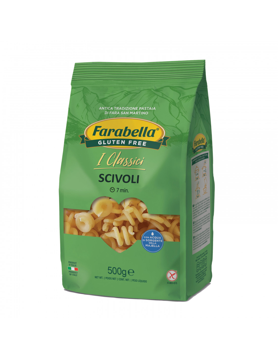 Pasta senza glutine Farabella scivoli 500 g | Granfarma
