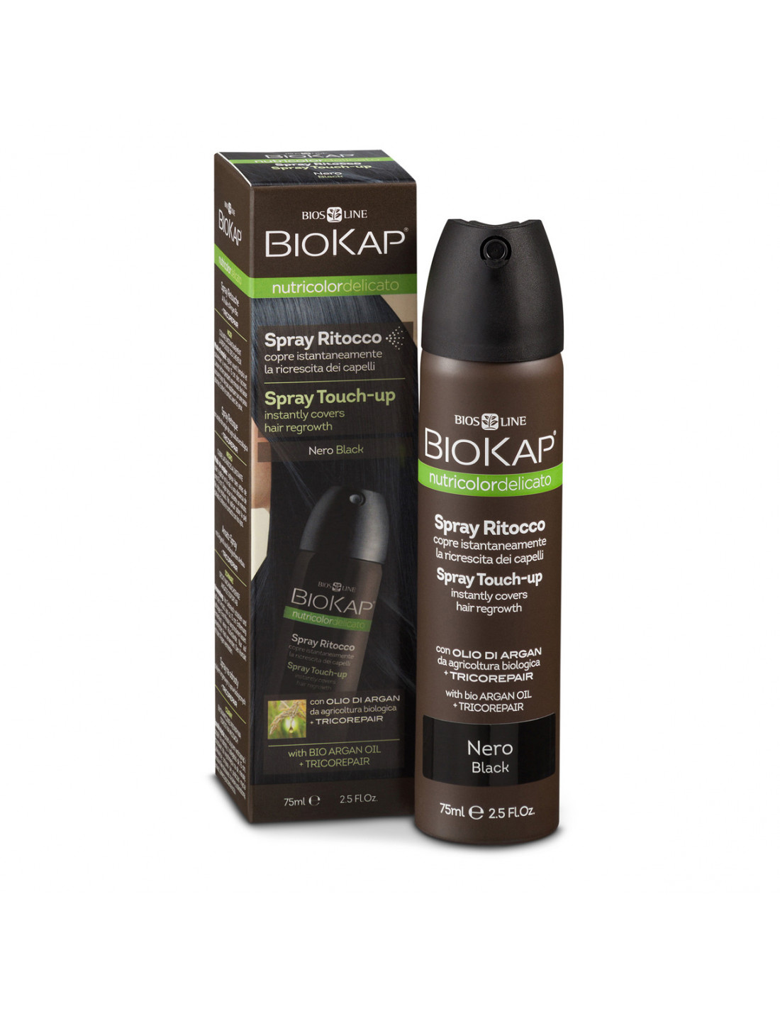 Tinte per capelli Bios line biokap nutricdel spray ritocco nero 75 ml ...