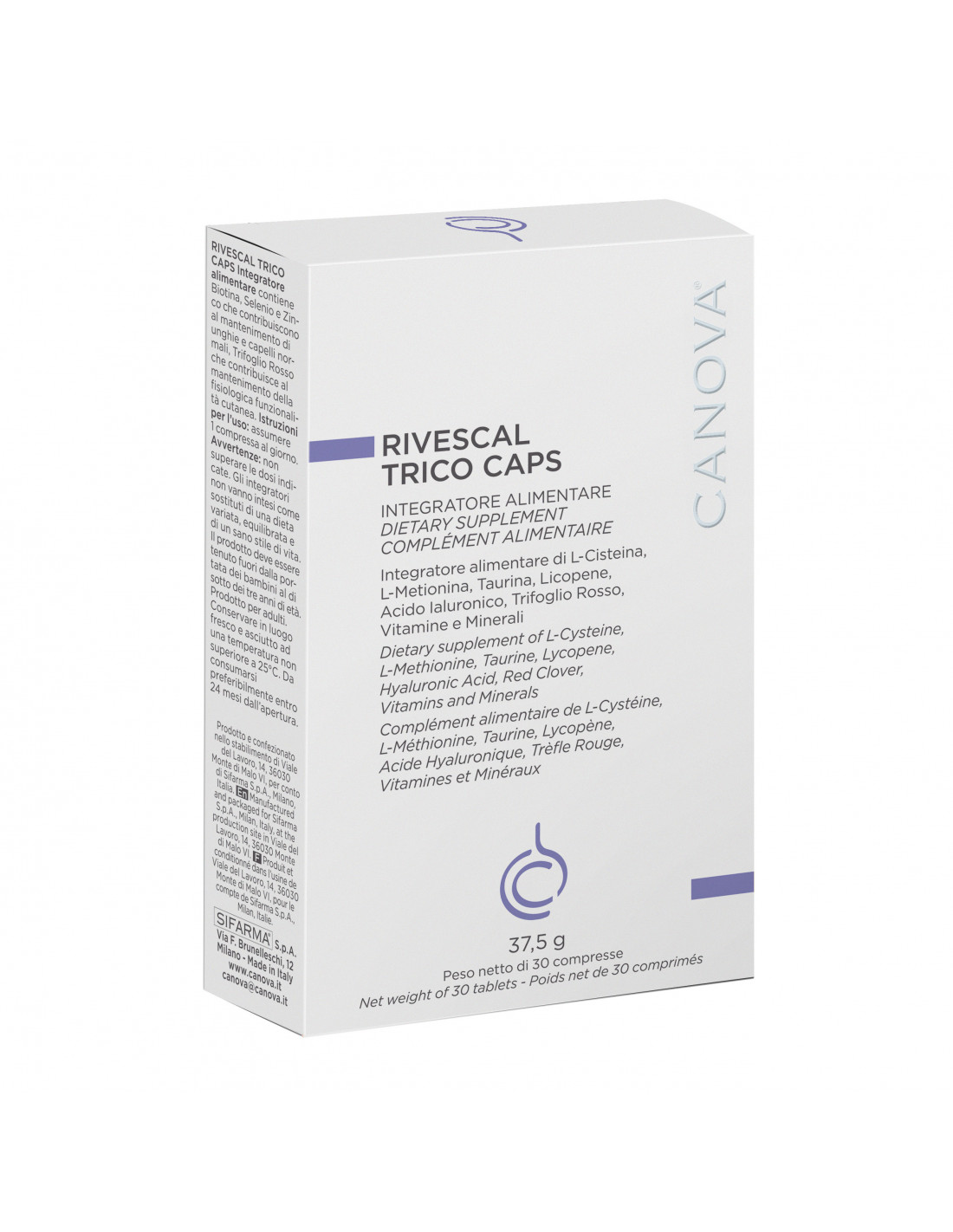 Prodotti anti caduta per capelli Canova rivescal trico cps 30 compresse ...