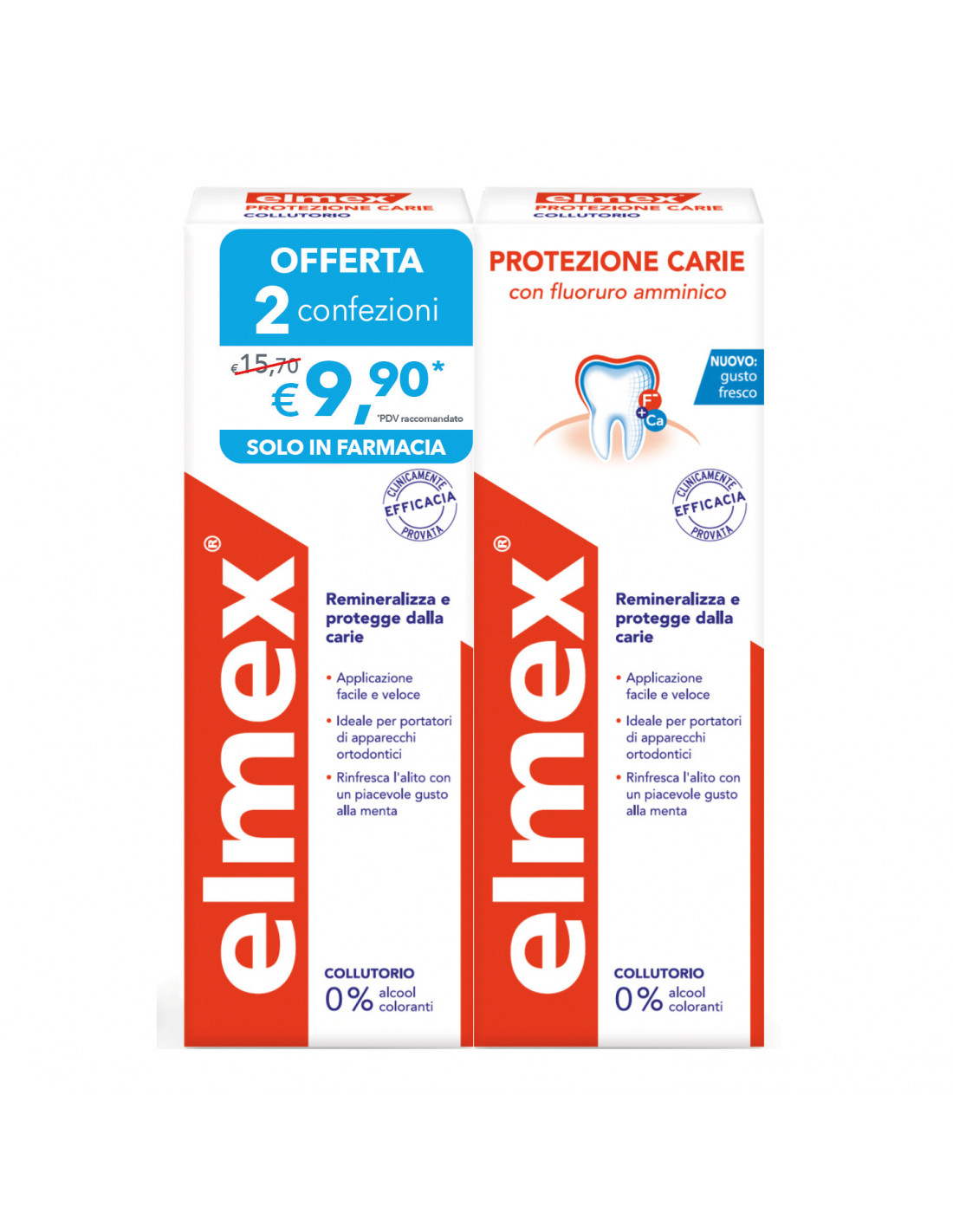 Colluttori e gel anti-placca Elmex carie collutorio 2x400 ml | Granfarma