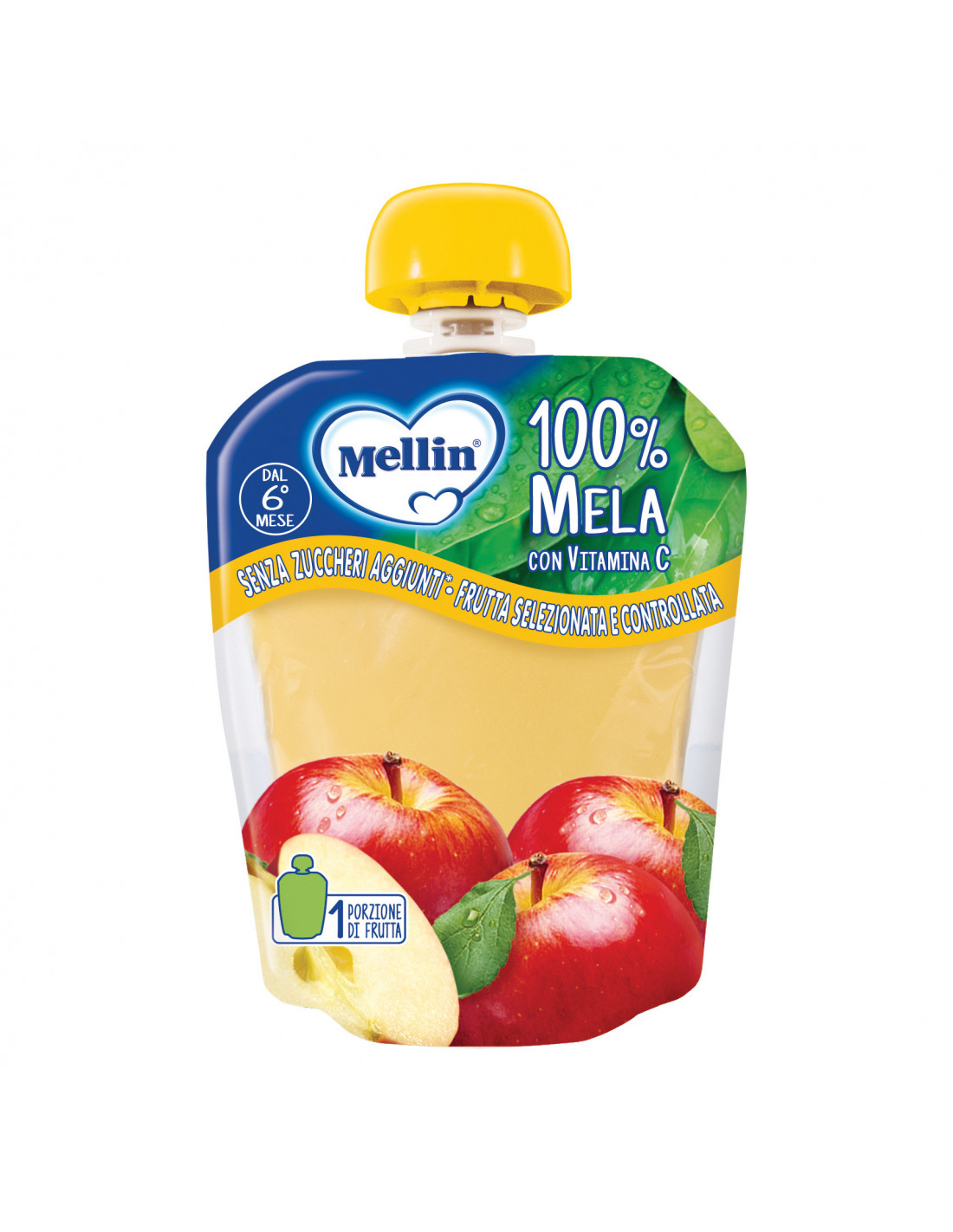 Merende e sanck neonati Mellin pouch mela 90 g | Granfarma