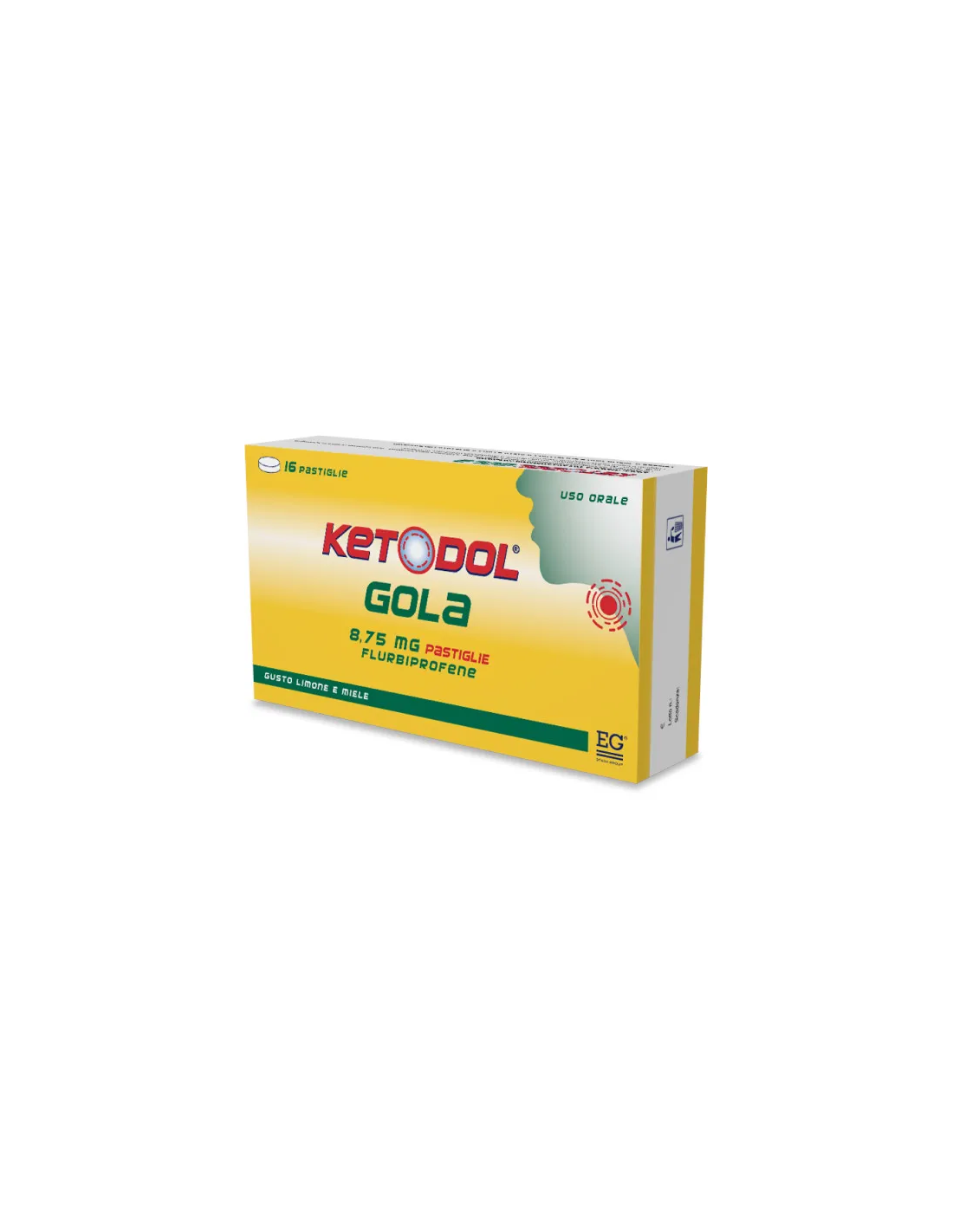 Rimedio gola infiammata Ketodol Gola 16 Pastiglie 8,75 Mg Limone Miele ...