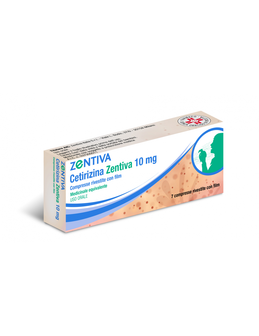 Rimedio allergia antistaminico Cetirizina Zentiva 7 compresse rivestite ...
