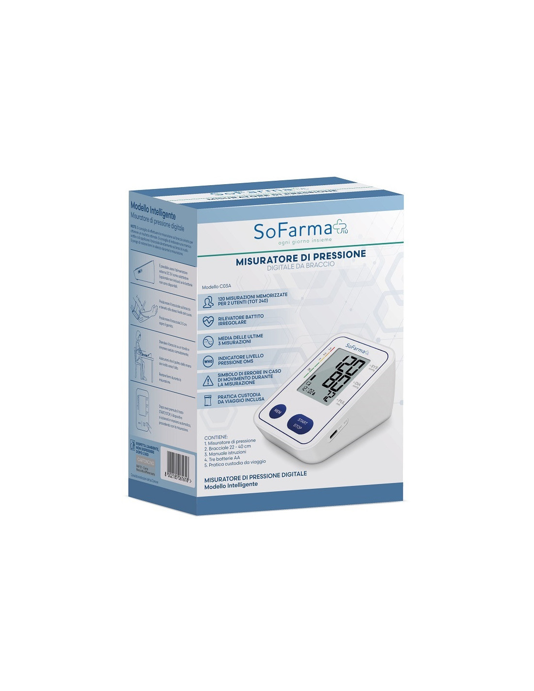 Misuratori pressione Sfigmomanometro digitale da braccio sofarmapiu ...