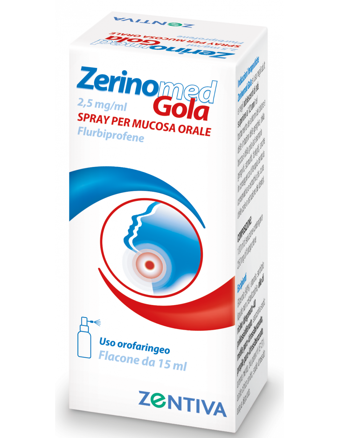 Infiammazione bocca e gola Zerinomed gola spray mucosa orale 15 ml 0,25 ...