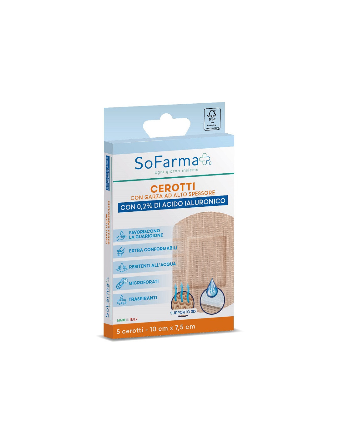Cicatrizzanti Cerotto cicatrizzante 10x7,5 cm 5 pezzi sofarmapiu ...
