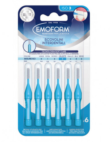 Scovolini dentali Emoform scovolino iso 3 celeste 6 pezzi | Granfarma