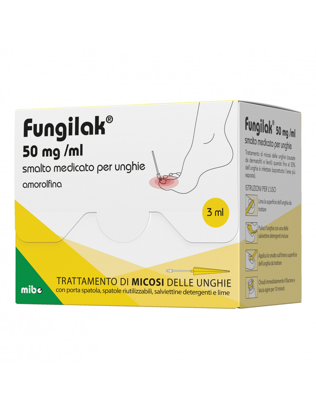 Funghi della pelle rimedi Fungilak smalto unghie 1 flacone 3 ml 50 mg ...