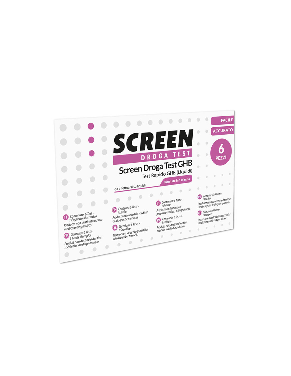 Test autodiagnostici Screen droga test ghb test rapido 6 pezzi | Granfarma